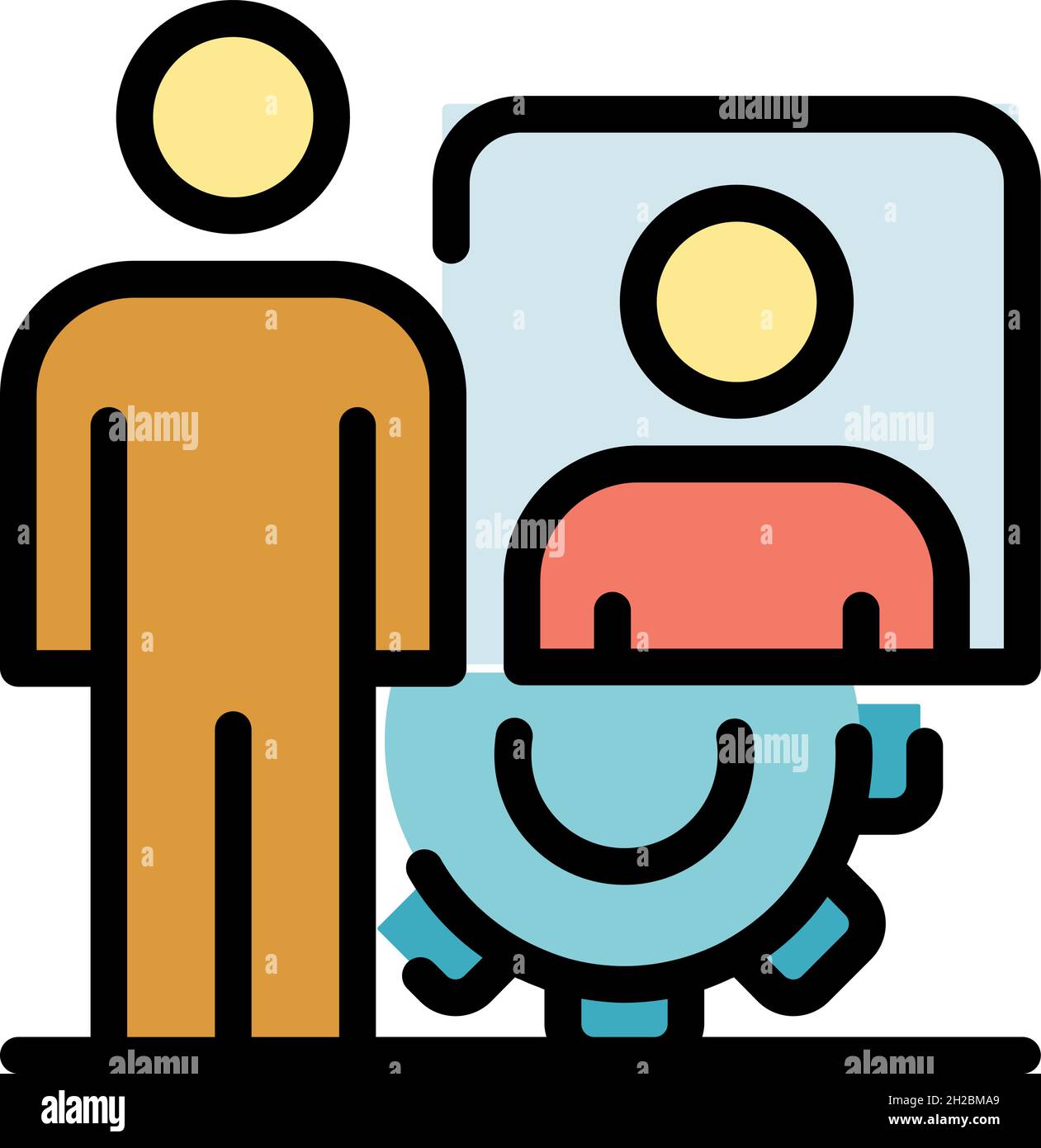 Video game avatar icon. Outline video game avatar vector icon color ...