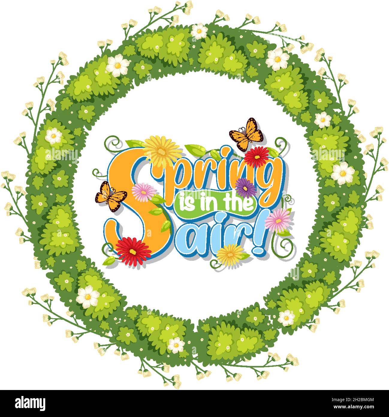 Floral spring calligraphic text illustration Stock Vector Image & Art ...