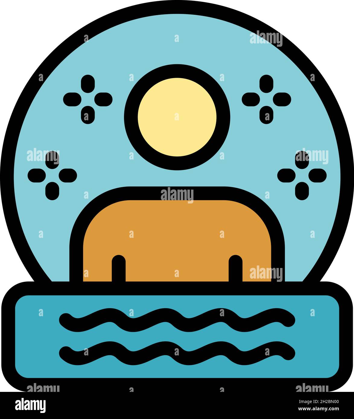 Gamer avatar icon. Outline gamer avatar vector icon color flat isolated ...