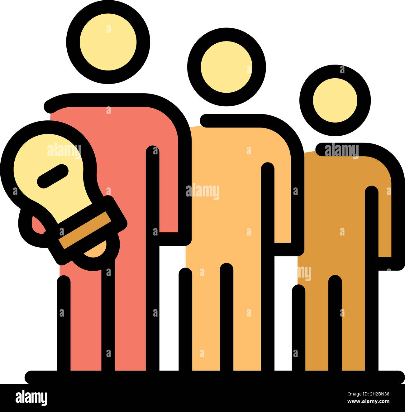 Gaming team icon. Outline gaming team vector icon color flat isolated ...