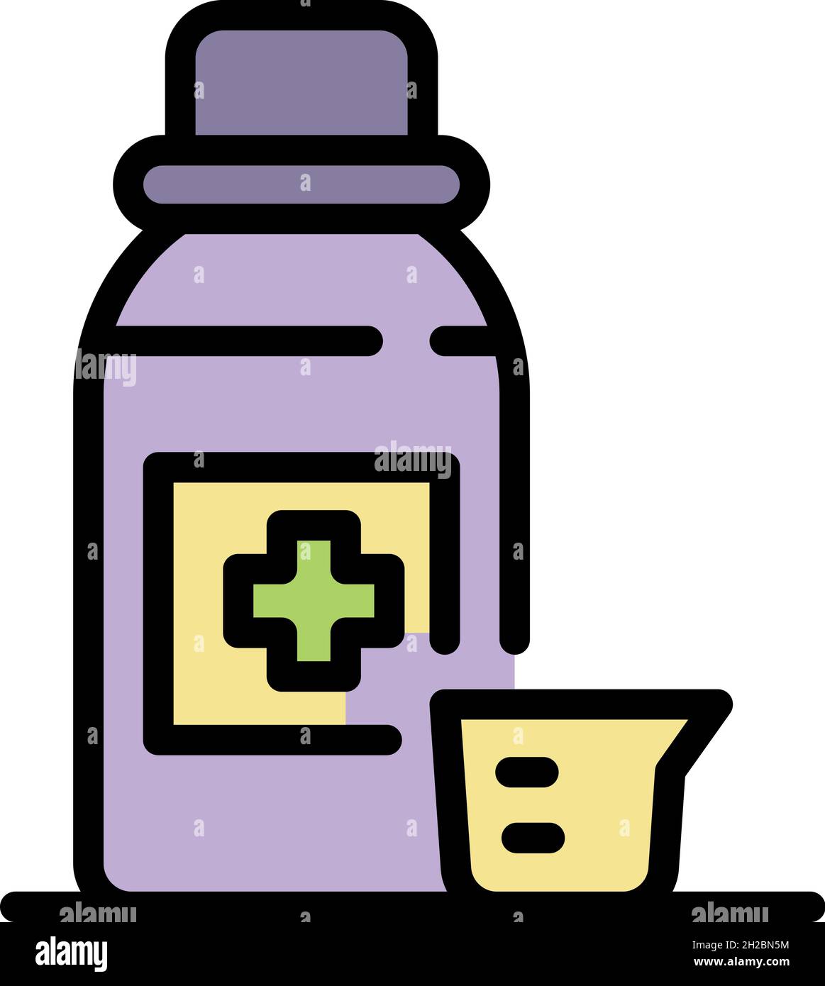 Healthcare syrup icon. Outline healthcare syrup vector icon color flat ...