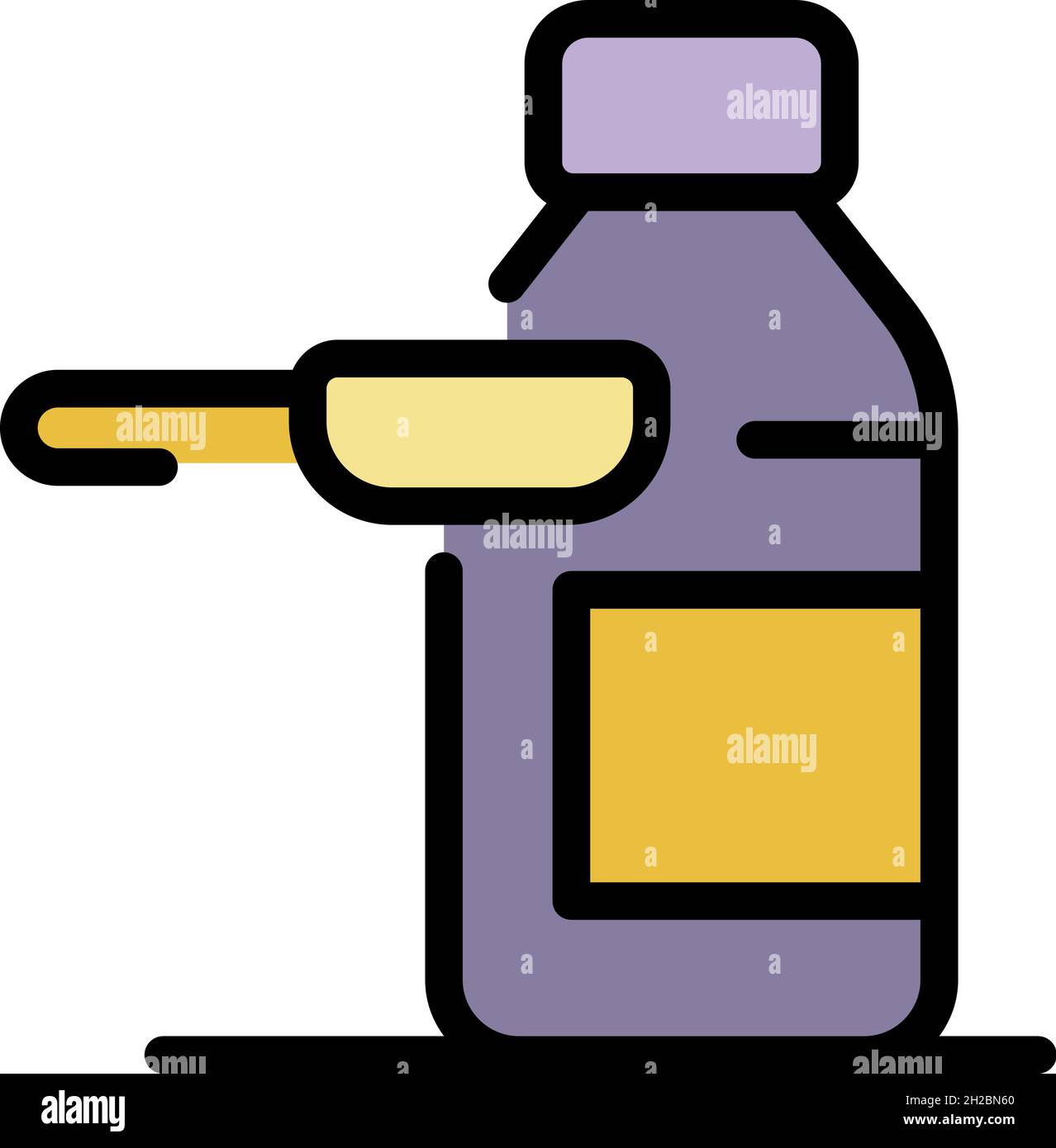Pharmacy syrup icon. Outline pharmacy syrup vector icon color flat ...