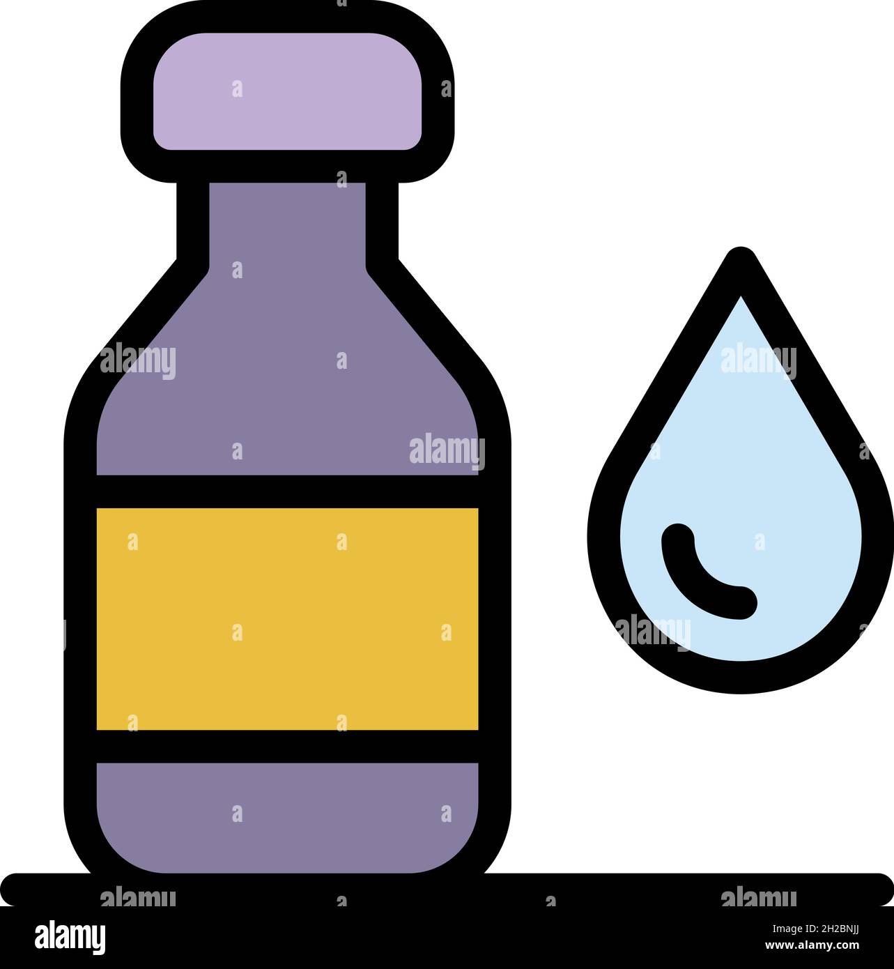 Drop syrup icon. Outline drop syrup vector icon color flat isolated ...