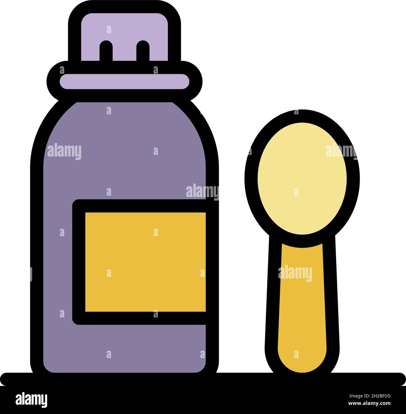Mixture syrup icon. Outline mixture syrup vector icon color flat ...