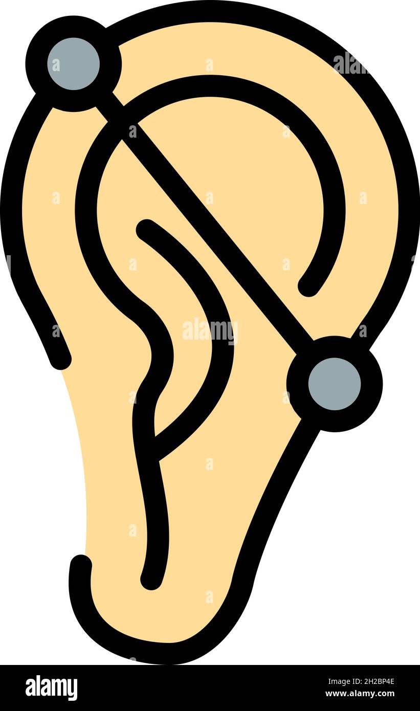 Line ear piercing icon. Outline line ear piercing vector icon color ...