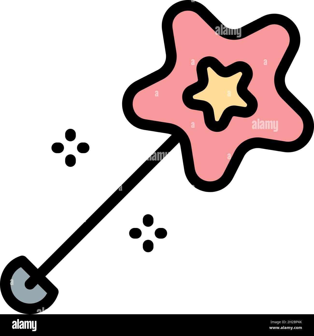Star shape piercing icon. Outline star shape piercing vector icon color ...