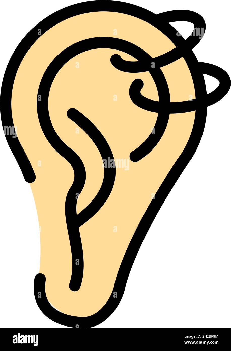 Shape ear piercing icon. Outline shape ear piercing vector icon color ...