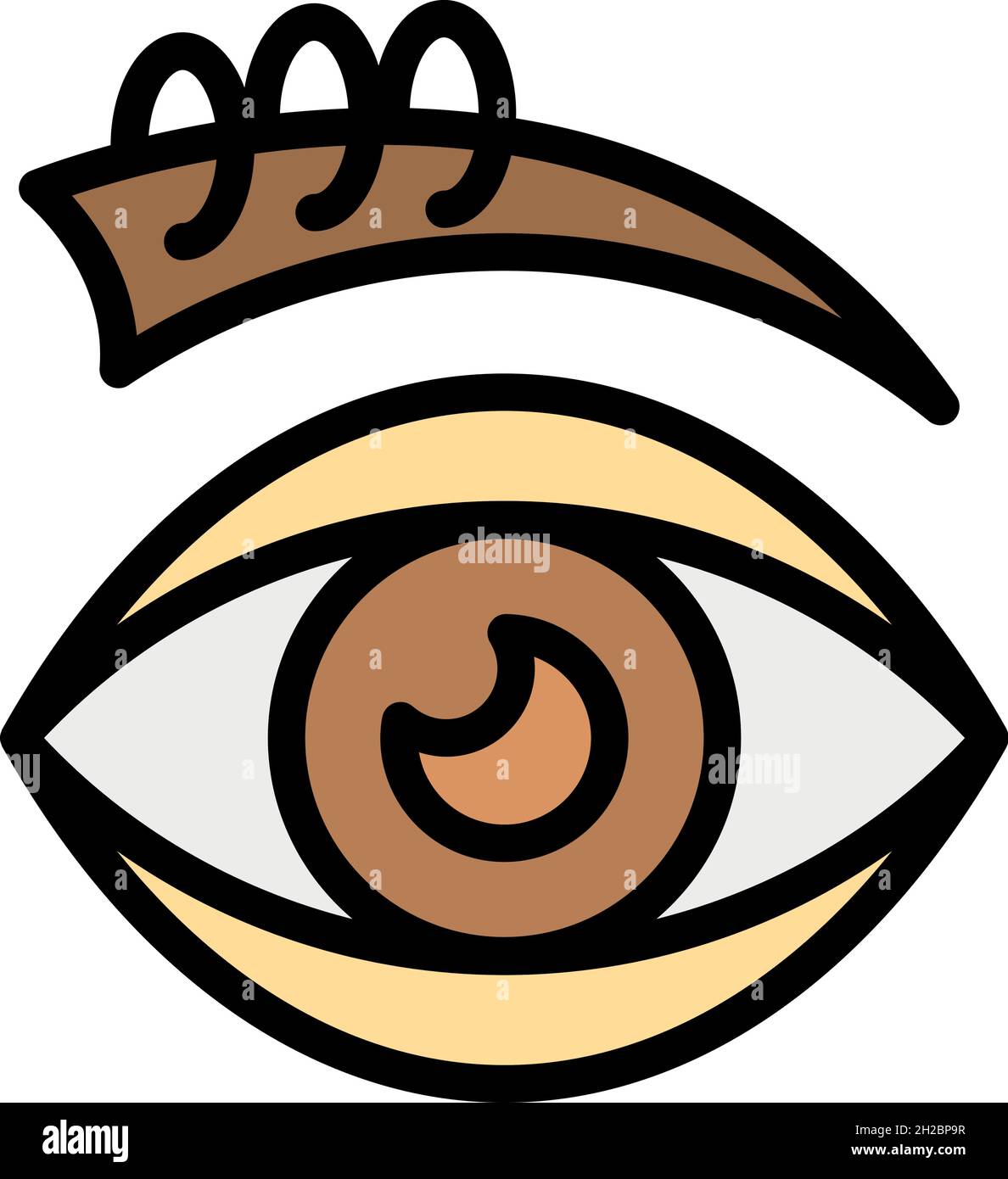Eye piercing icon. Outline eye piercing vector icon color flat isolated ...