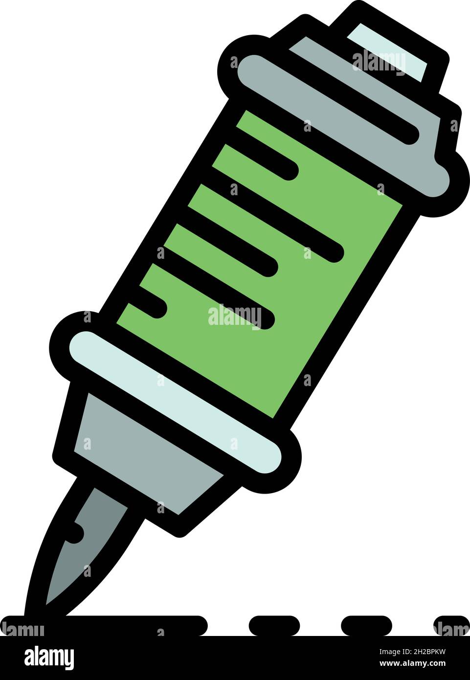 Tattoo syringe icon. Outline tattoo syringe vector icon color flat ...