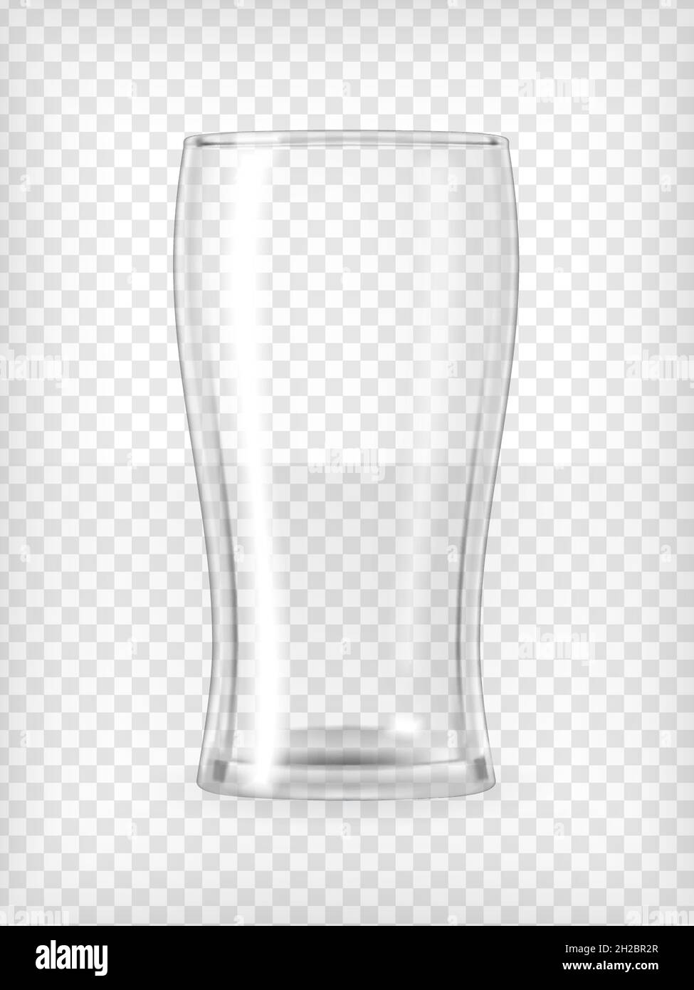 Beer glass with transparency, realistic vector illustration Stock ...