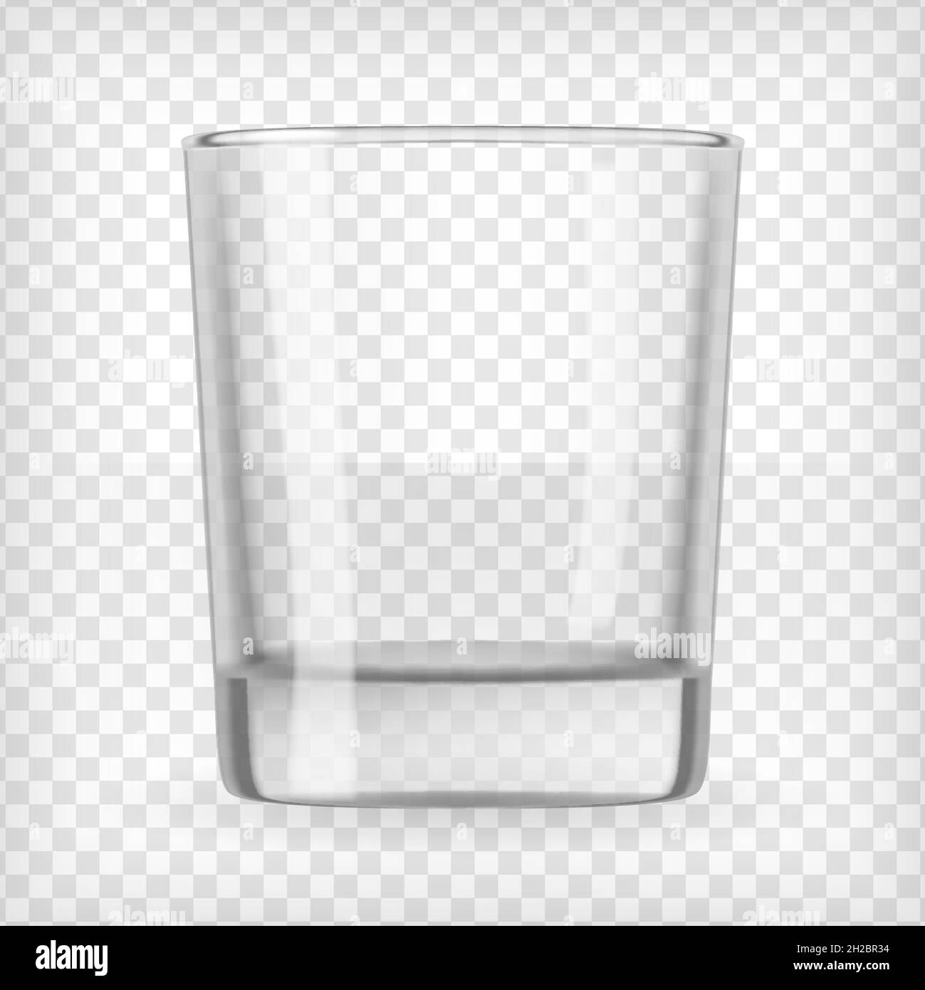 Empty glass with transparency, realistic vector illustration Stock ...