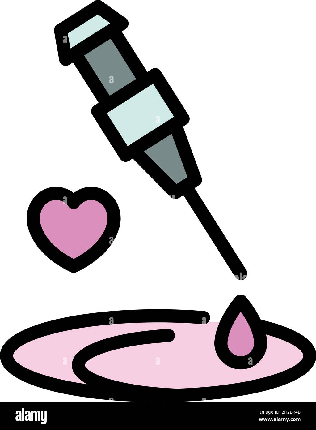 Tattoo needle drop icon. Outline tattoo needle drop vector icon color ...