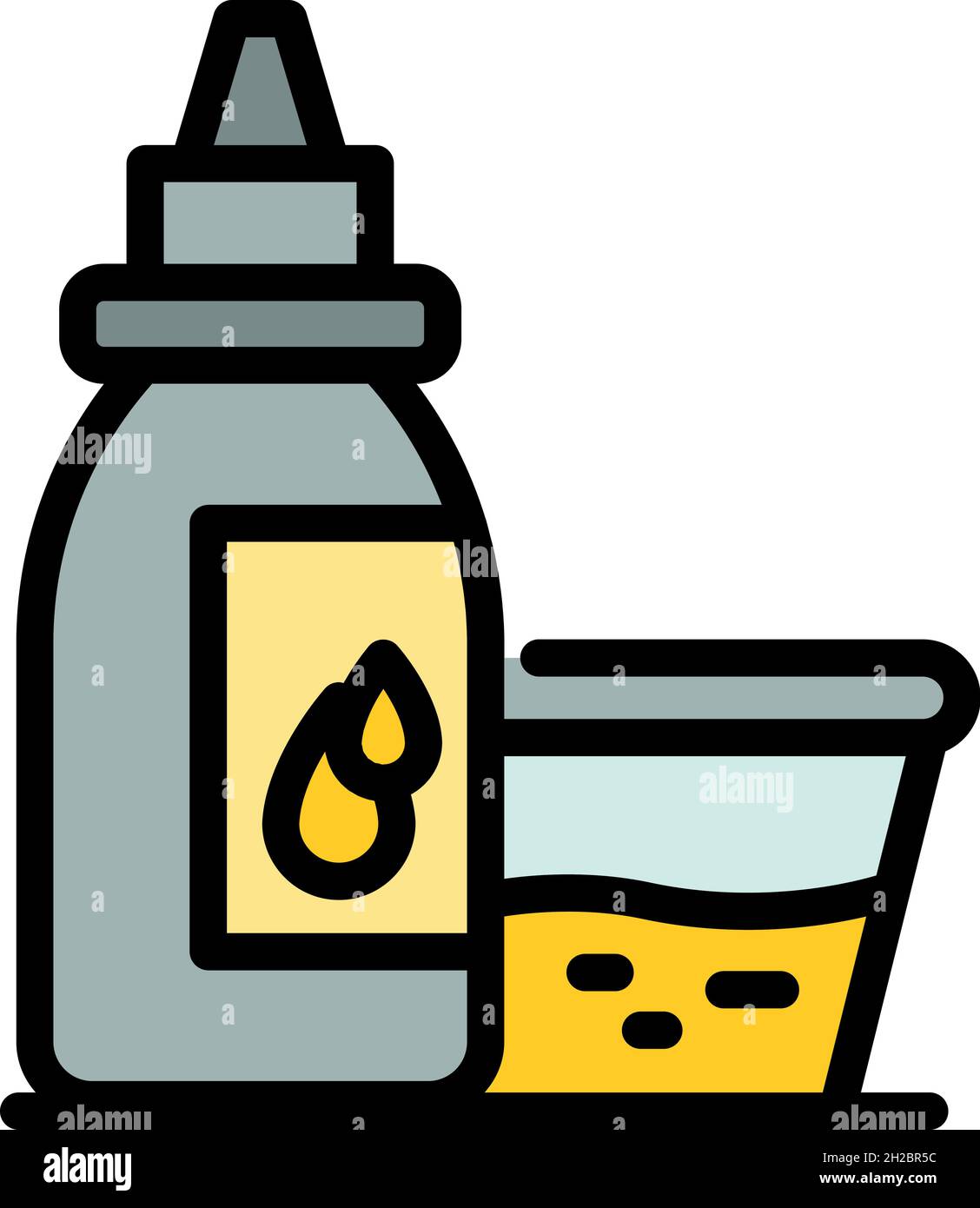 Tattoo ink bottle icon. Outline tattoo ink bottle vector icon color ...