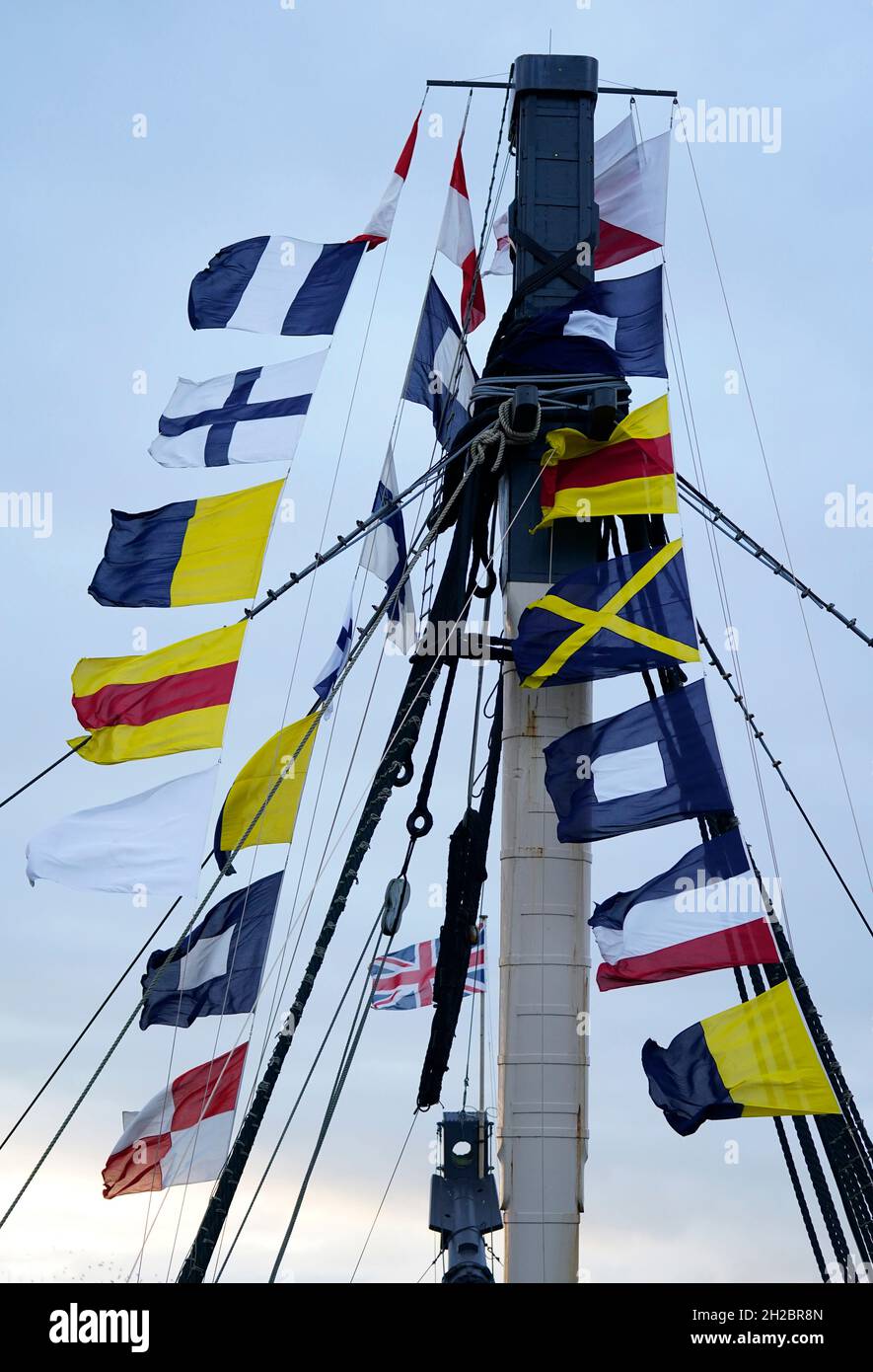Signal flags forming part of the message issued by Admiral Lord Nelson ...