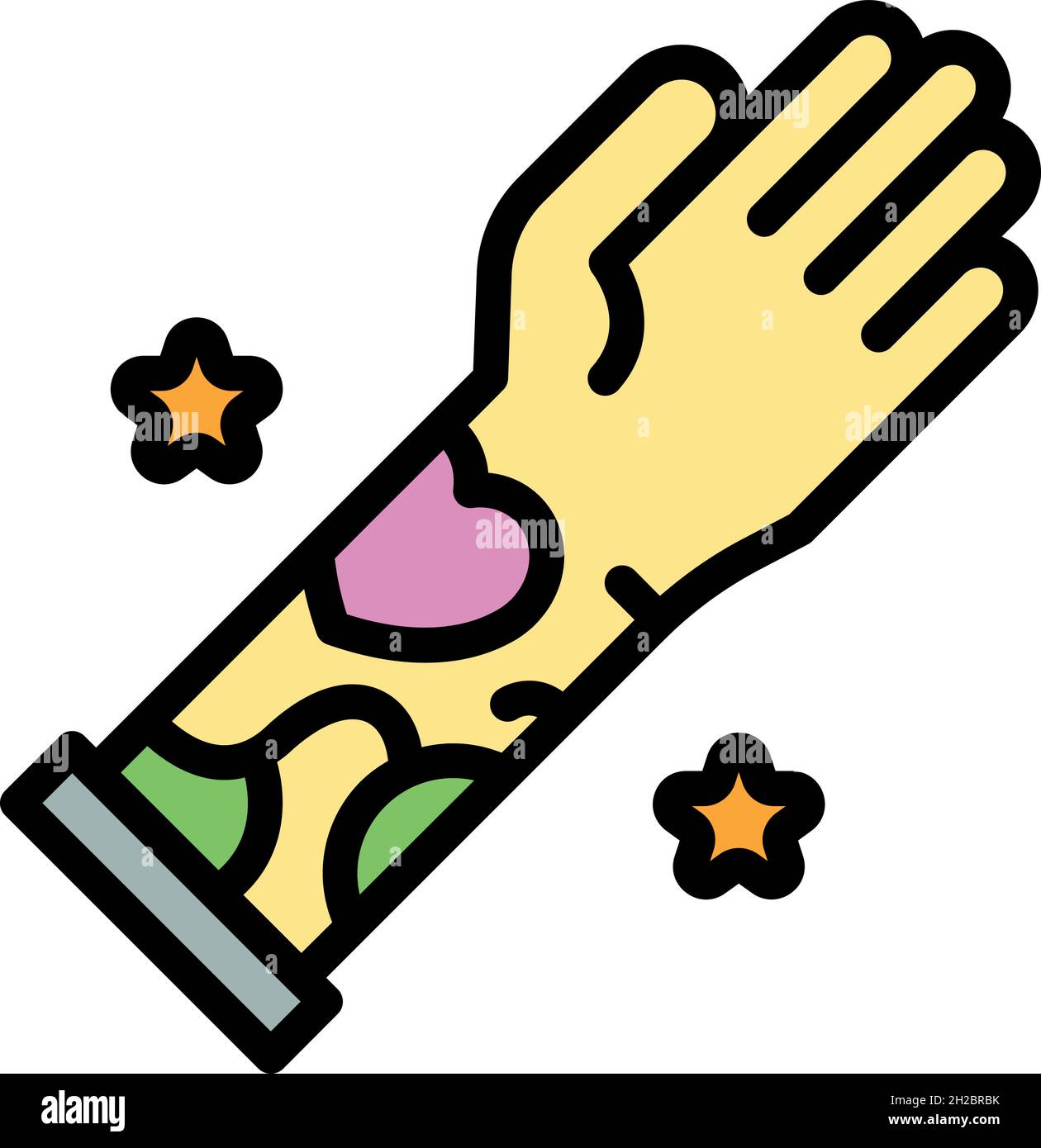 Tattoo hand icon. Outline tattoo hand vector icon color flat isolated ...