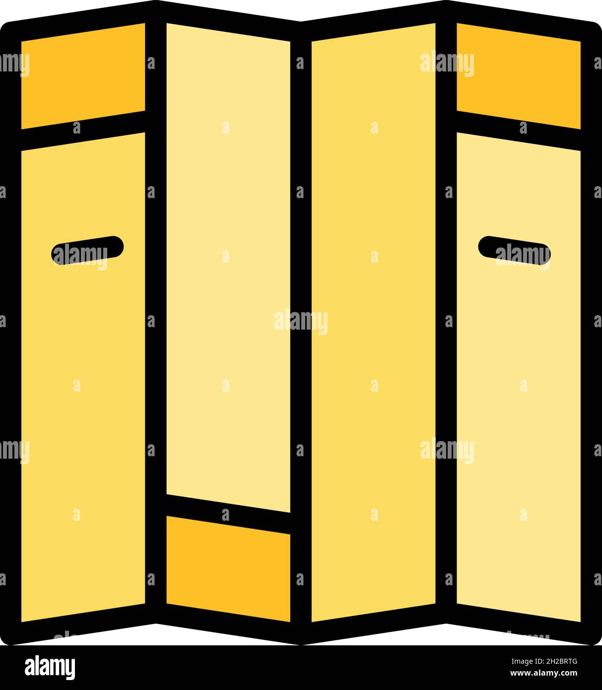 Folded brochure icon. Outline folded brochure vector icon color flat ...