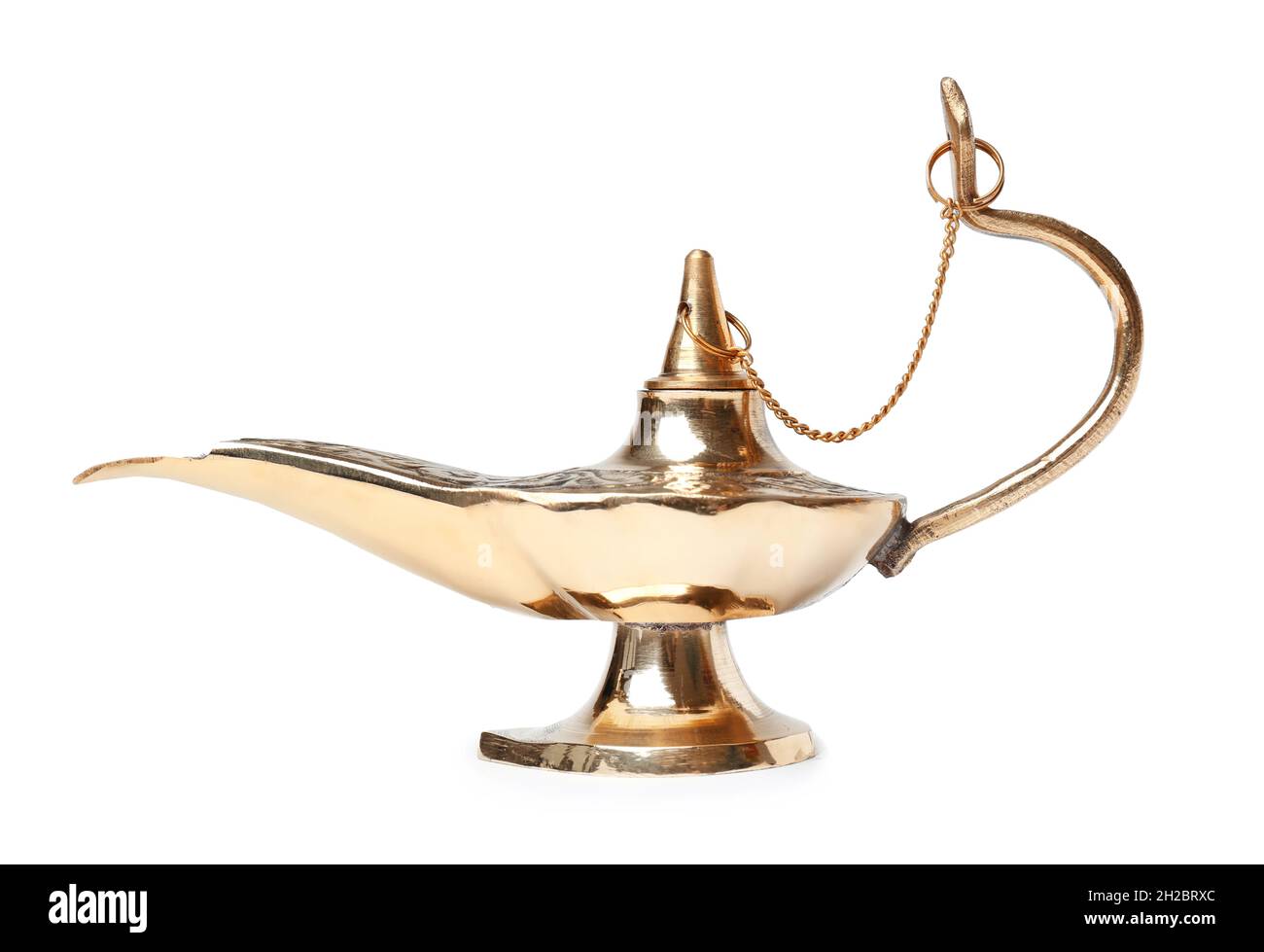 Aladdin magic lamp on white background Stock Photo - Alamy