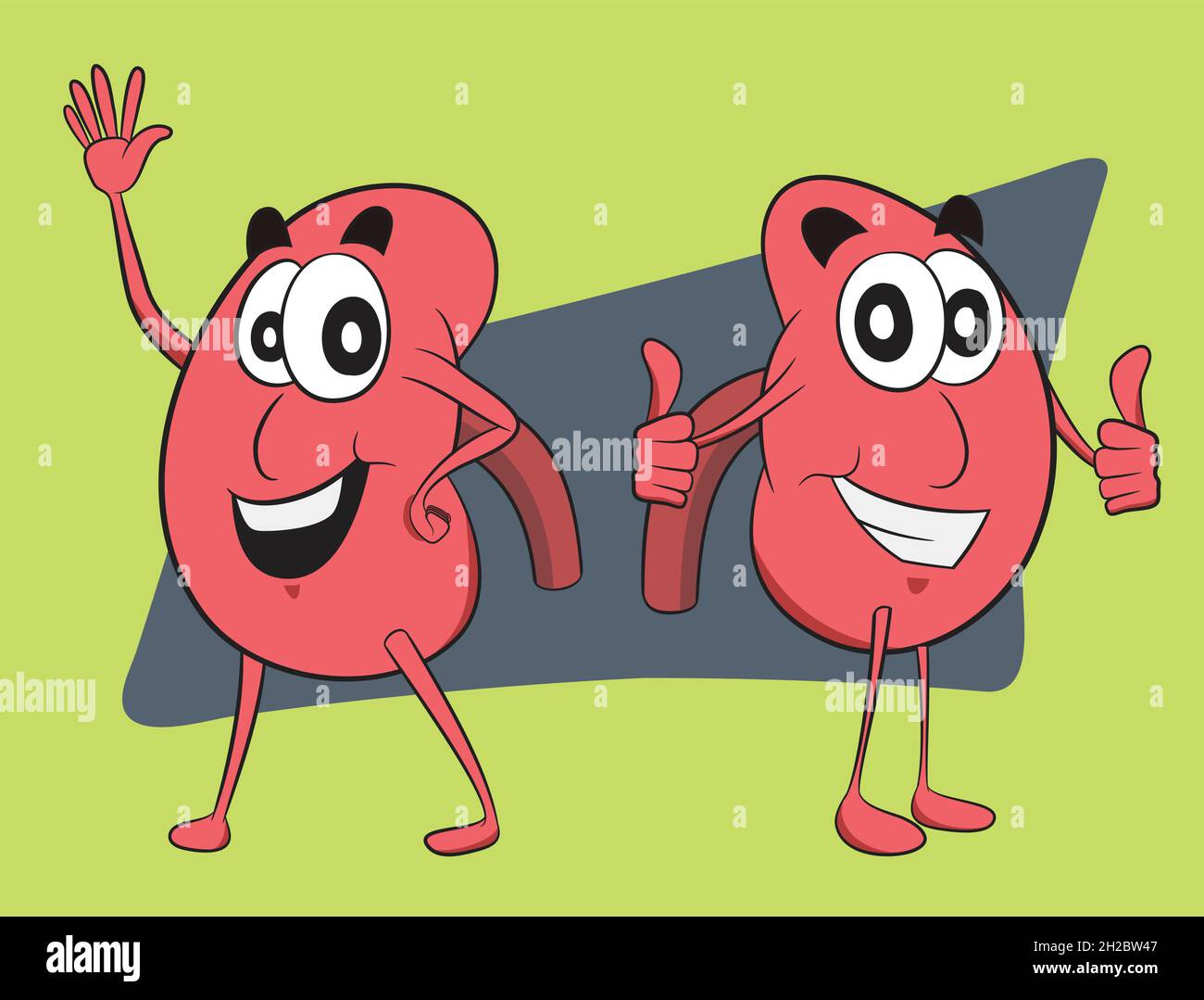 World Kidney Day celebration graphic. Kidney Character doing thumbs up ...