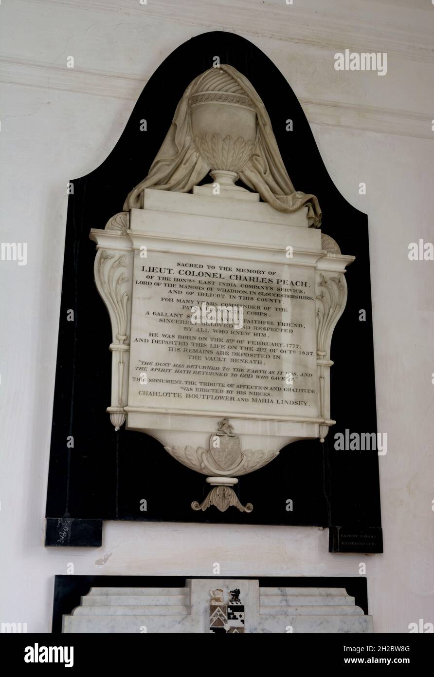 Memorial to Lieut. Colonel Charles Peach, St. James the Great Church ...