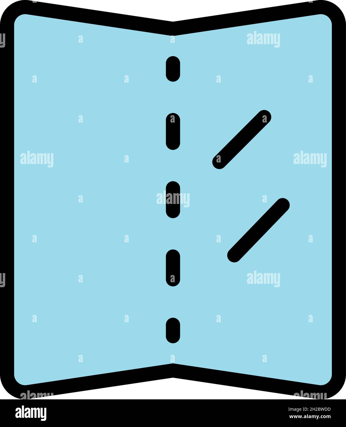 Folding display icon. Outline folding display vector icon color flat ...