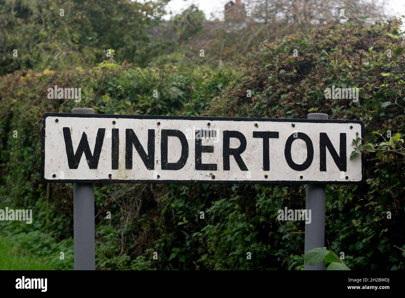 Winderton village sign, Warwickshire, England, UK Stock Photo - Alamy