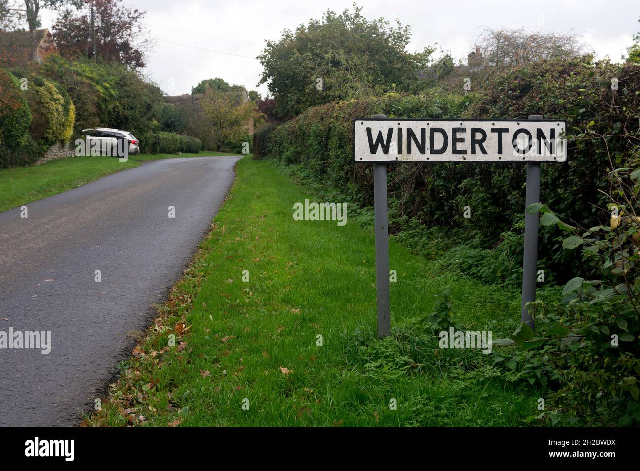 Winderton village sign, Warwickshire, England, UK Stock Photo - Alamy