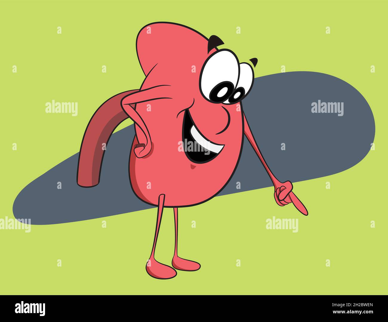 World Kidney Day celebration graphic. Kidney Character pointing ...