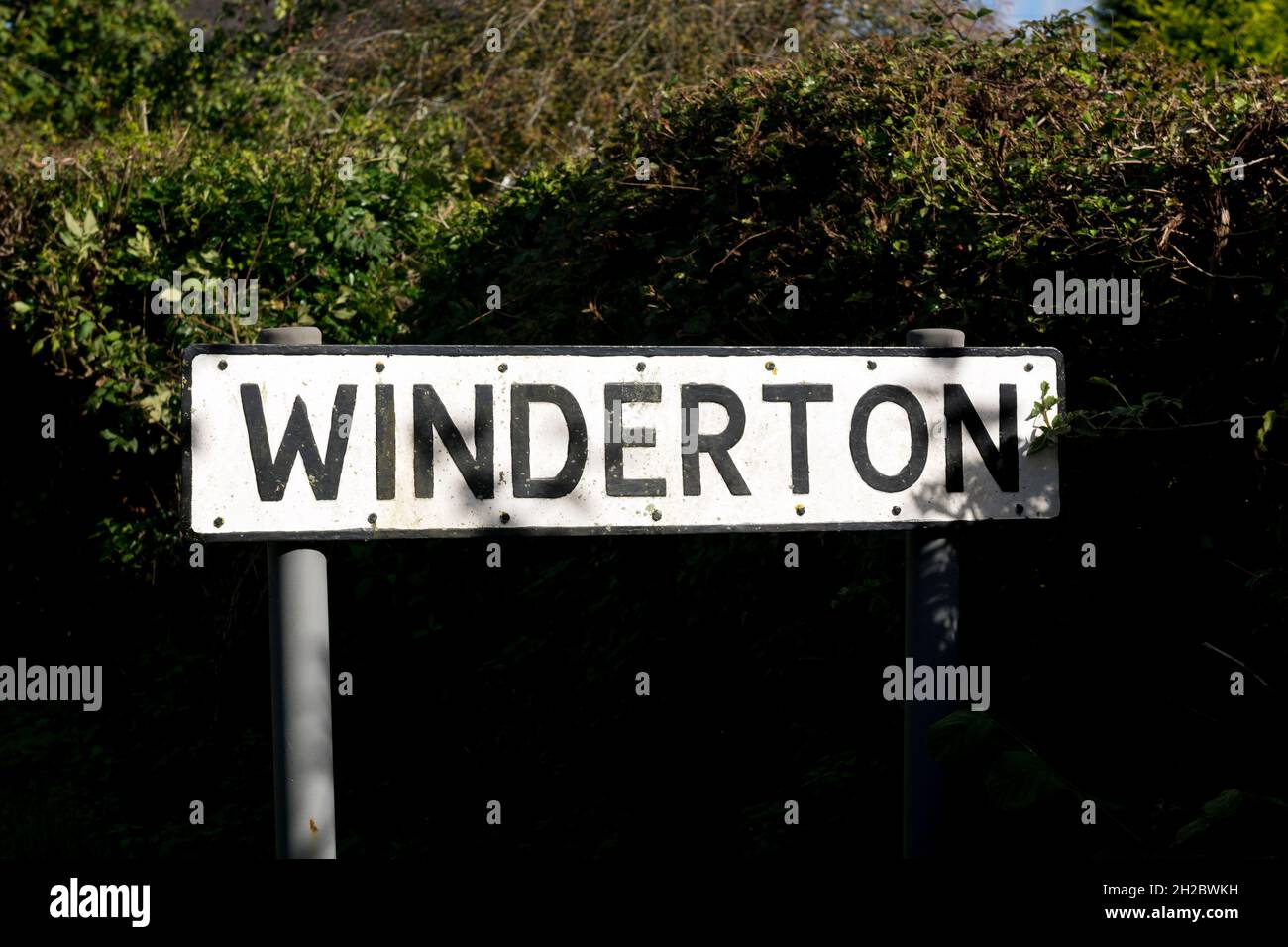 Winderton village sign, Warwickshire, England, UK Stock Photo - Alamy