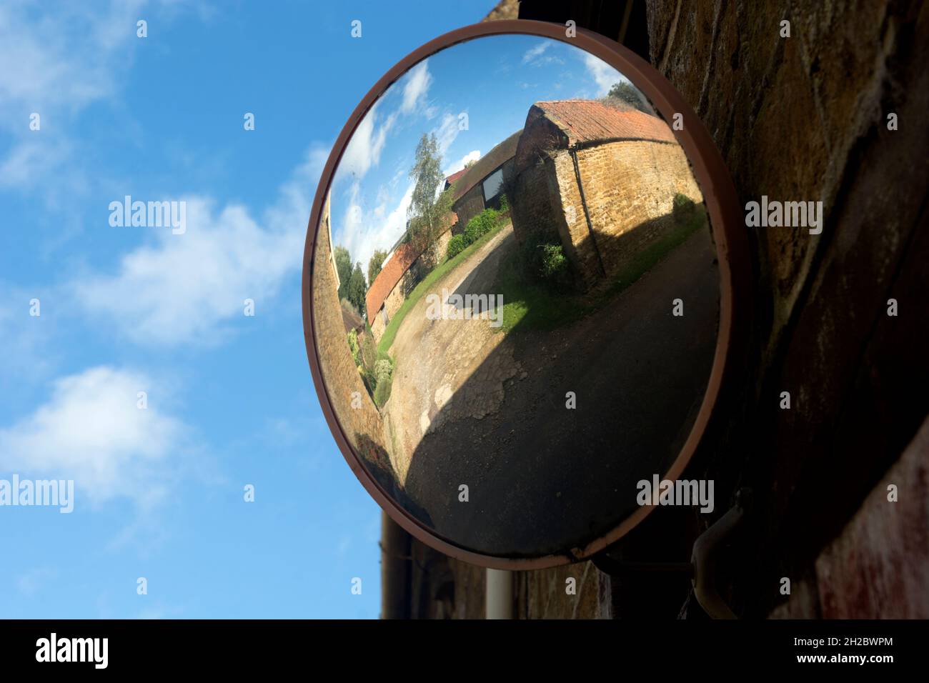 Convex road safety mirror hi-res stock photography and images - Alamy