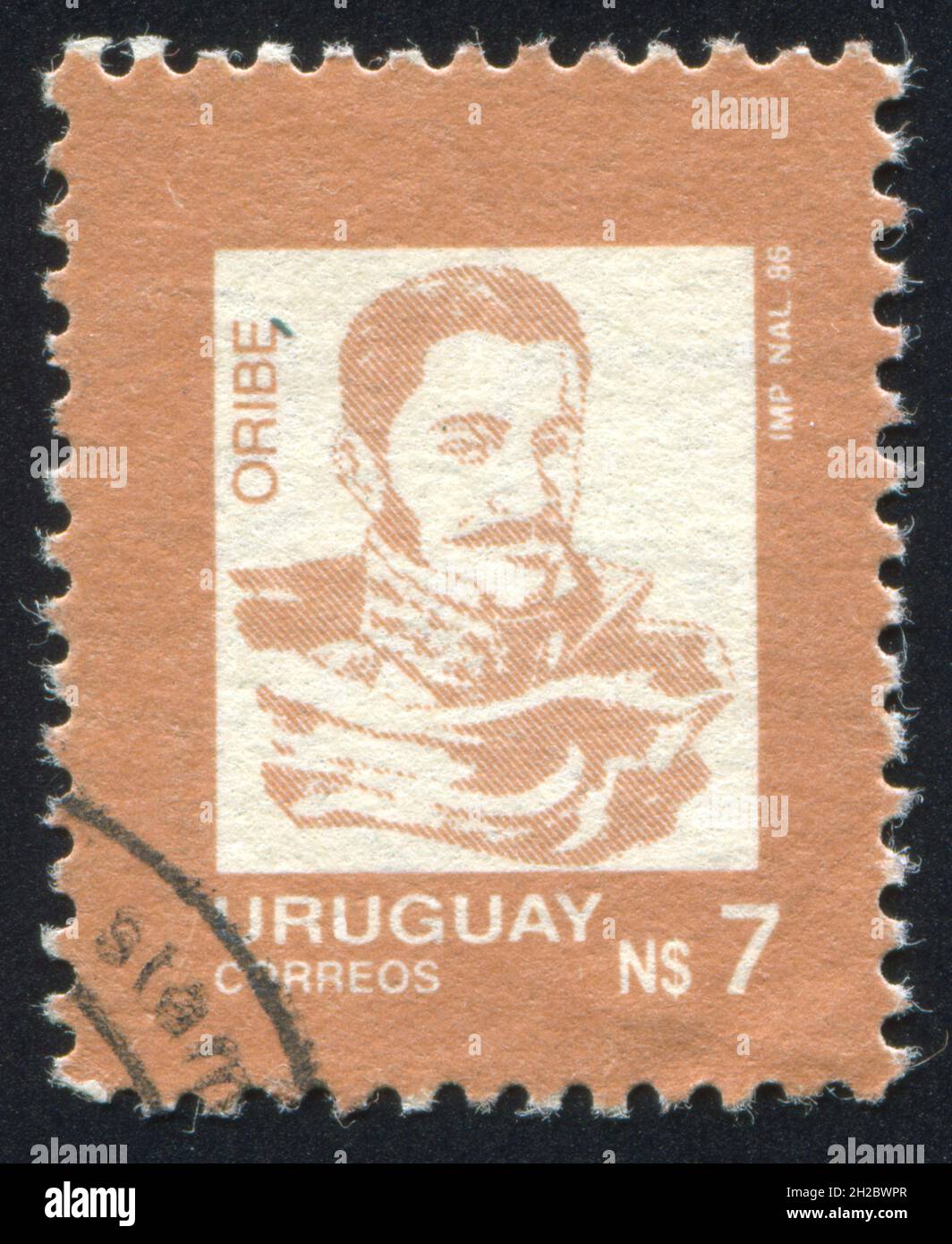 URUGUAY - CIRCA 1986: stamp printed by Uruguay, shows General Manuel ...