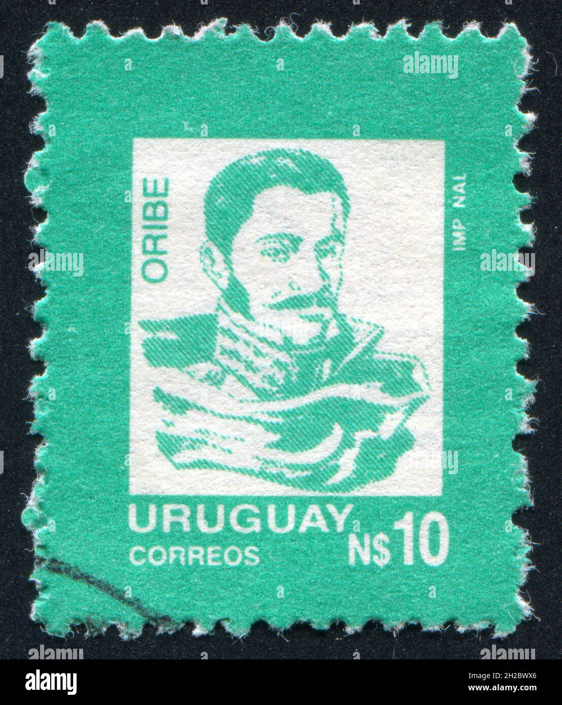 URUGUAY - CIRCA 1986: stamp printed by Uruguay, shows General Manuel ...