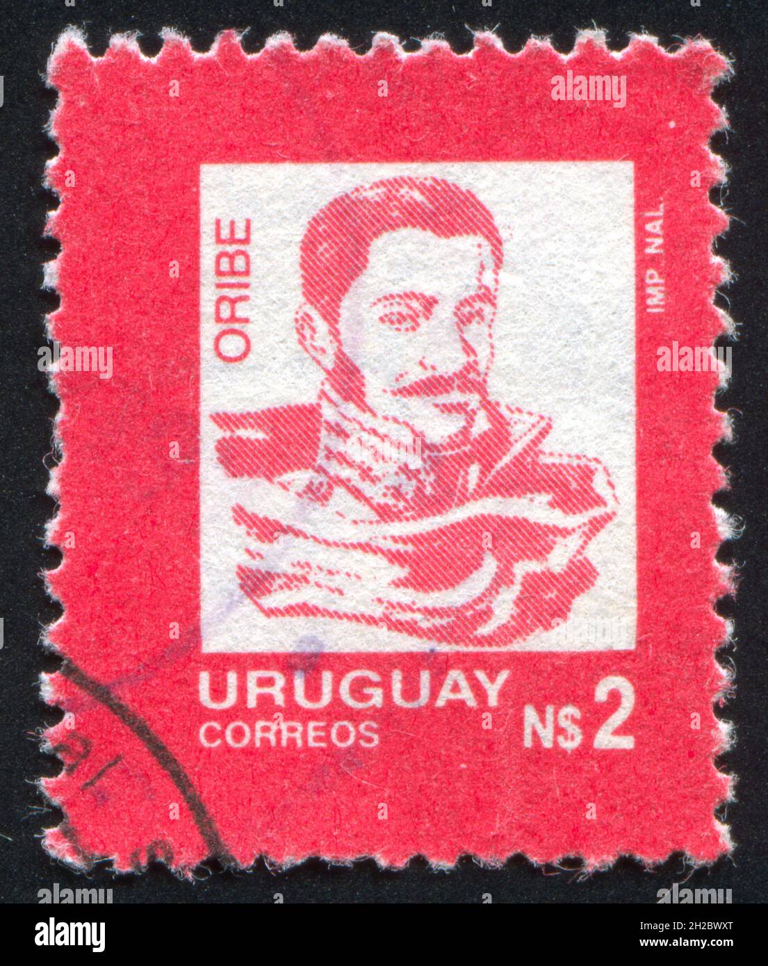 URUGUAY - CIRCA 1986: stamp printed by Uruguay, shows General Manuel ...