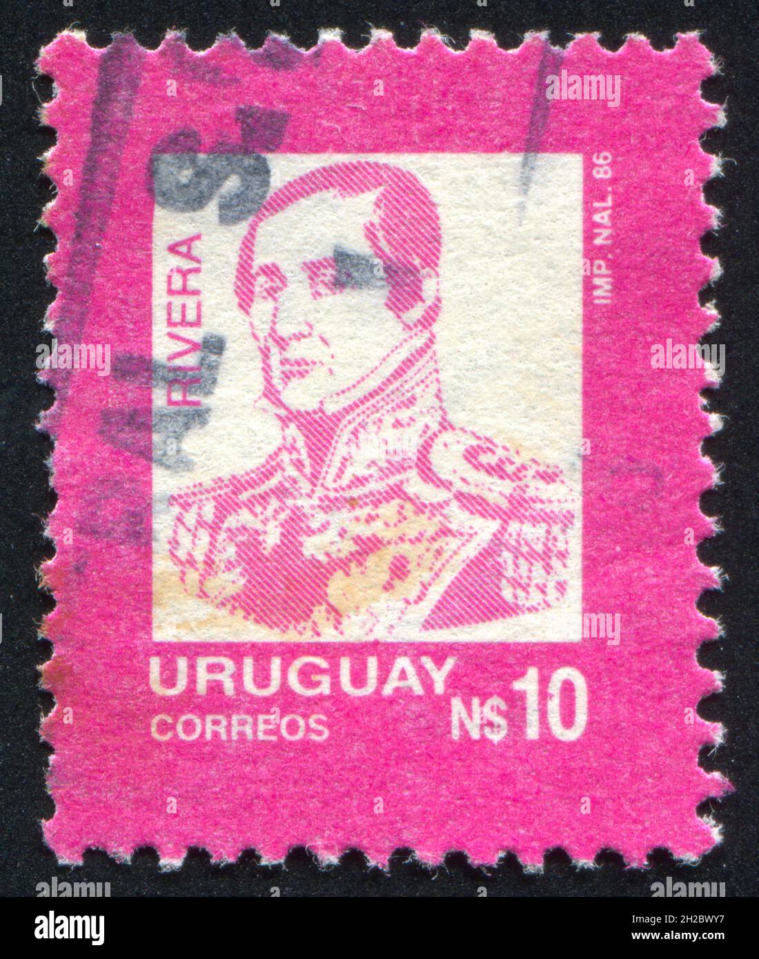 URUGUAY - CIRCA 1990: stamp printed by Uruguay, shows General Jose ...