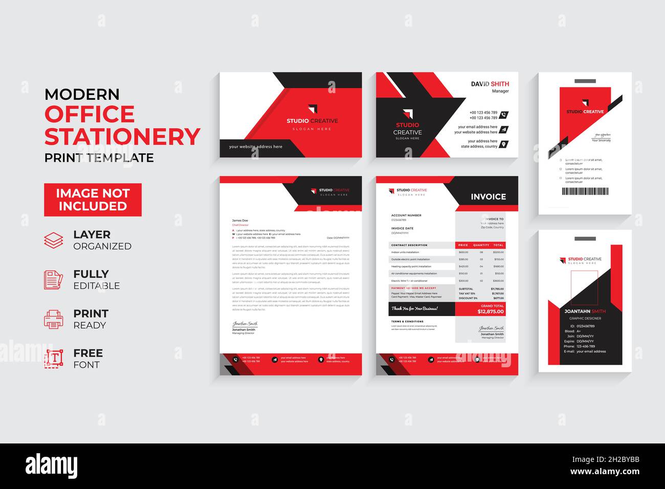 Modern & Creative Office Stationery Template Stock Vector Image & Art ...