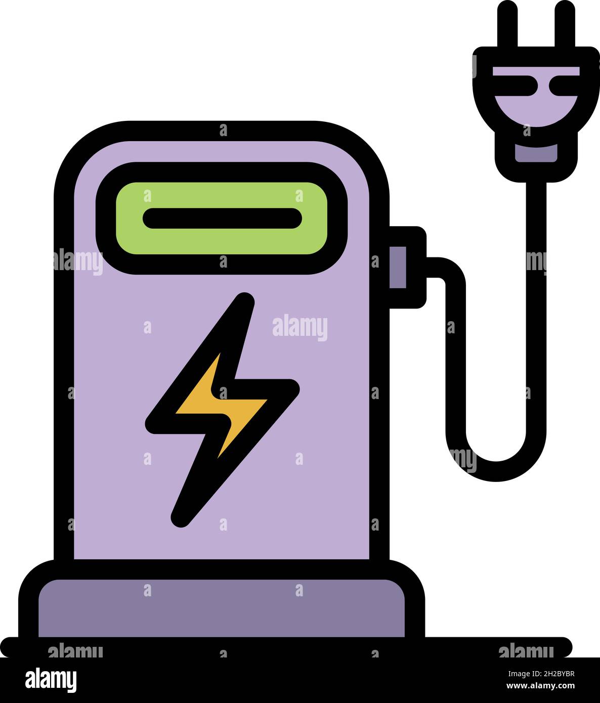 Electric car refueling icon. Outline electric car refueling vector icon ...