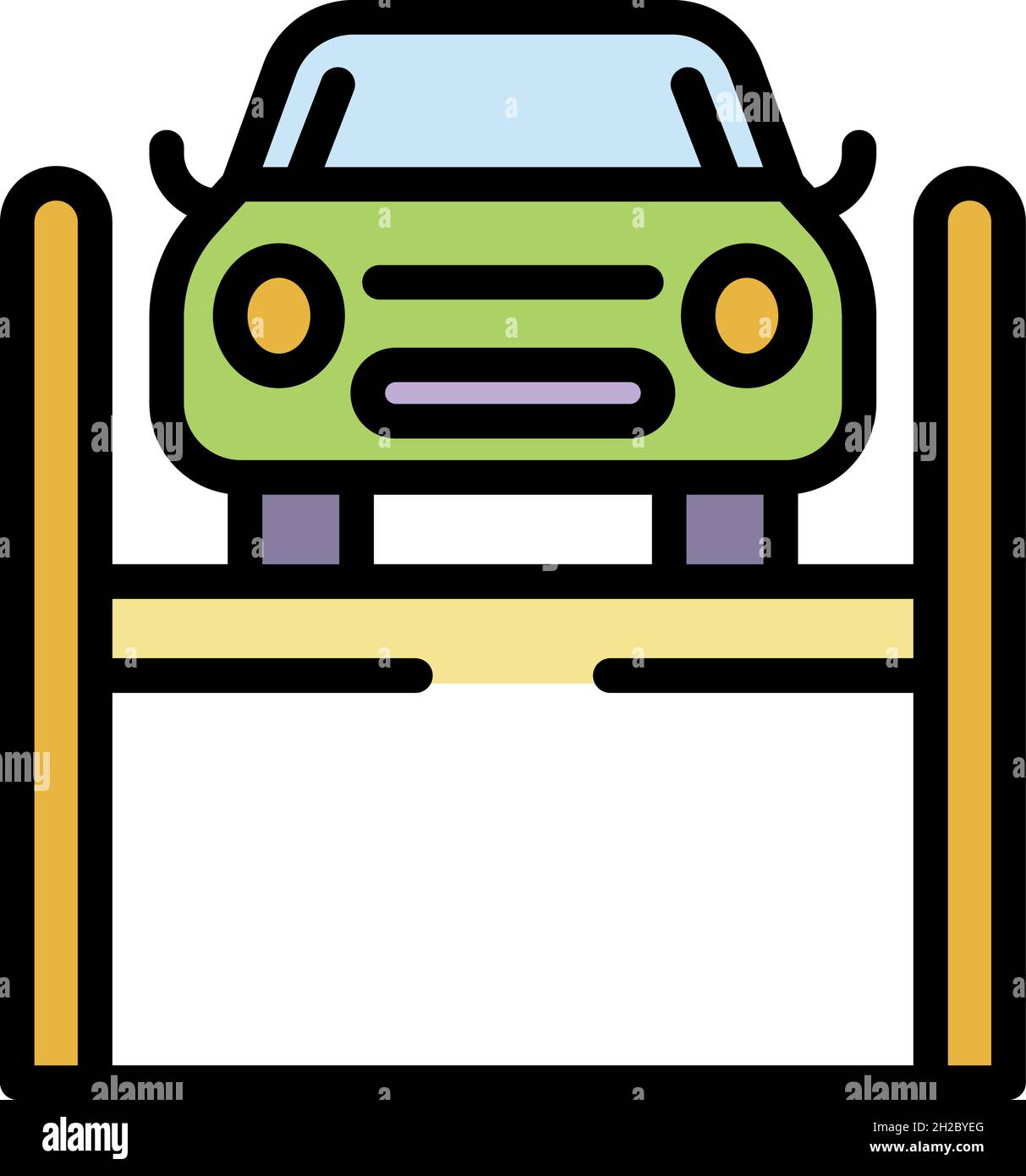 Lift car icon. Outline lift car vector icon color flat isolated Stock ...