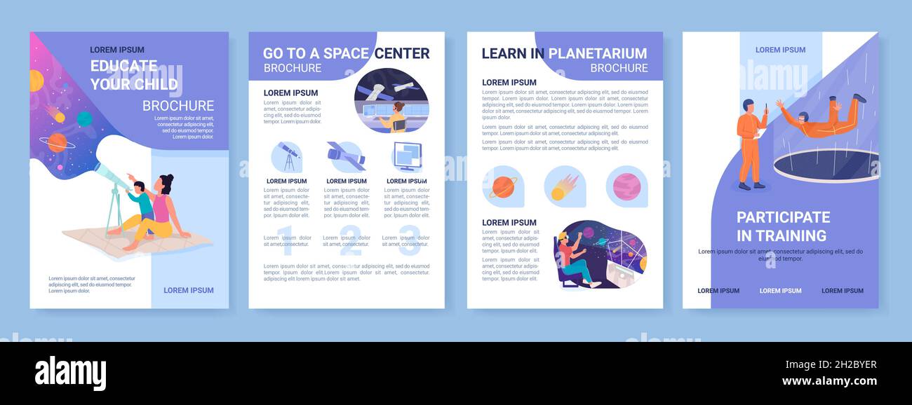 Space education for children flat vector brochure template Stock Vector ...