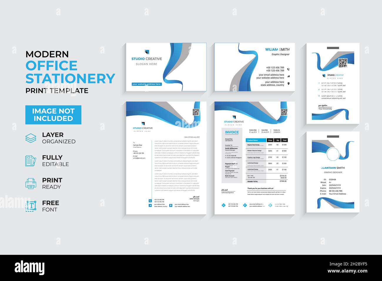 Modern & Creative Office Stationery Template Stock Vector Image & Art ...