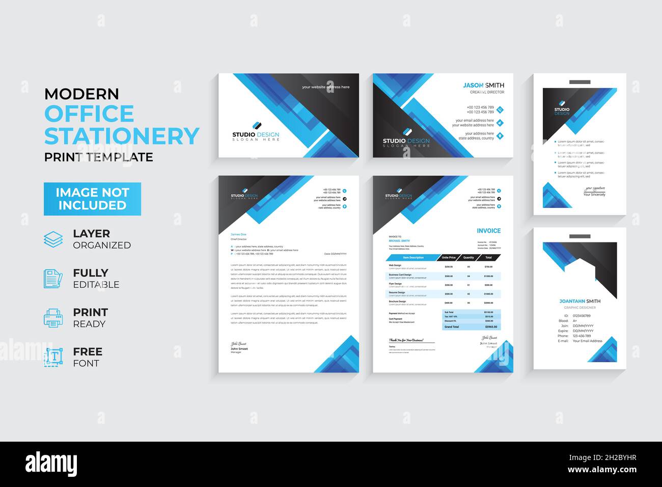 Modern & Creative Office Stationery Template Stock Vector Image & Art ...