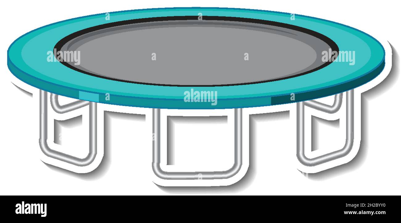 Trampoline cartoon sticker on white background illustration Stock ...