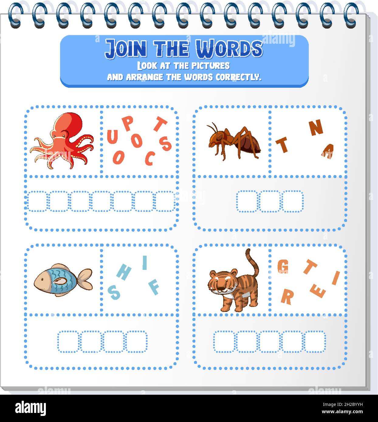 Spelling word game template illustration Stock Vector Image & Art - Alamy