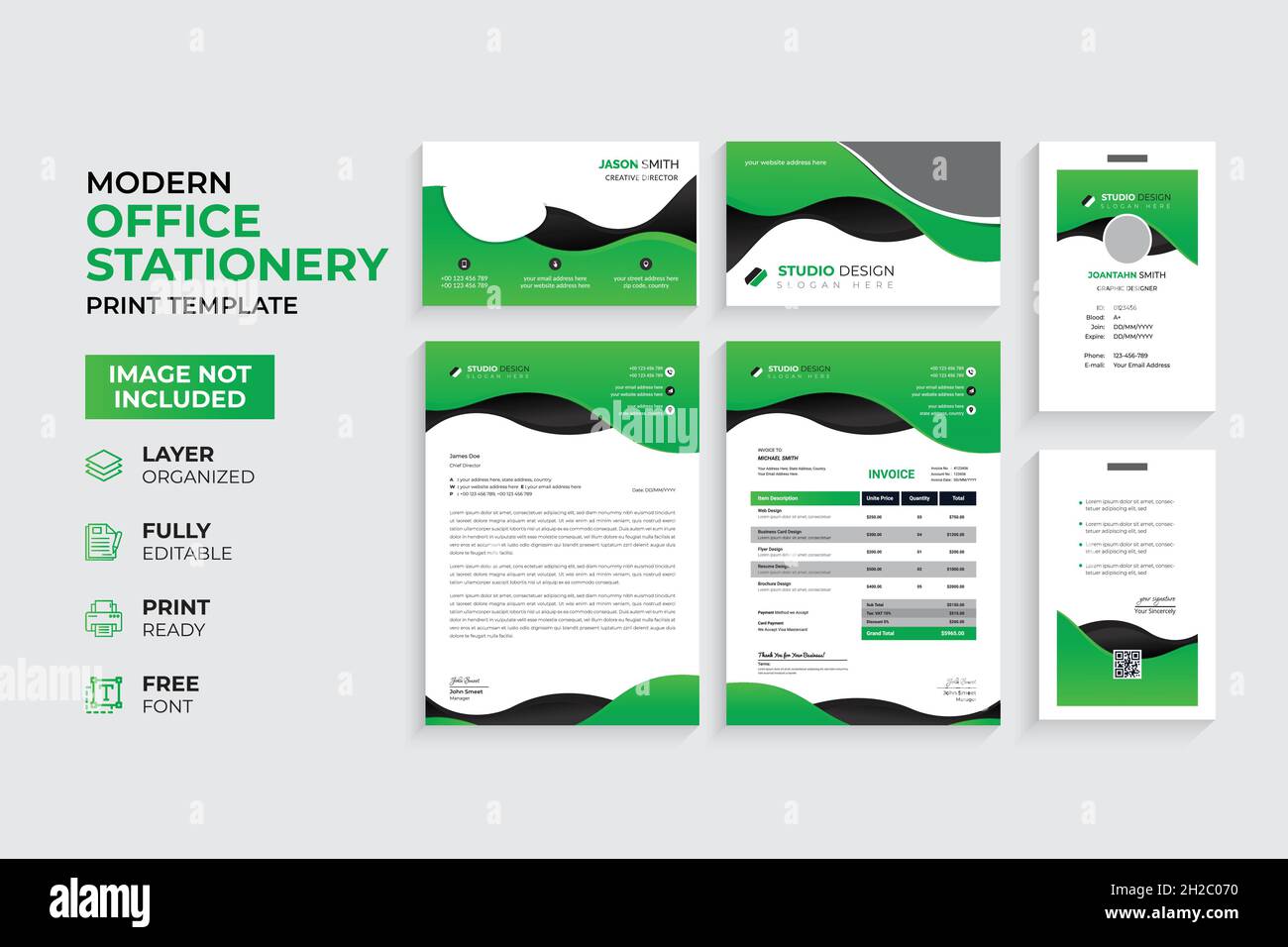 Modern & Creative Office Stationery Template Stock Vector Image & Art ...