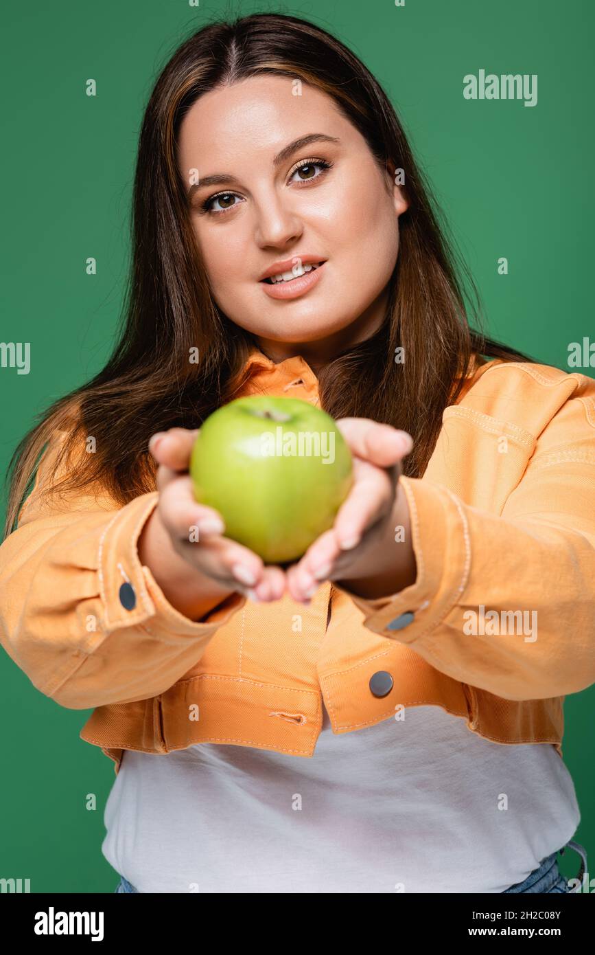 Overweight woman apple on hi-res stock photography and images - Alamy