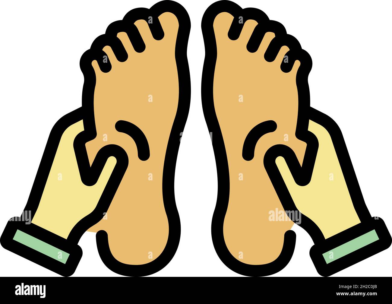 Foot massage icon. Outline foot massage vector icon color flat isolated ...