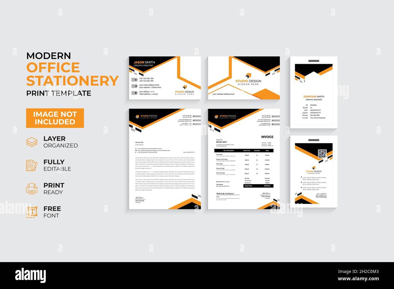 Modern & Creative Office Stationery Template Stock Vector Image & Art ...