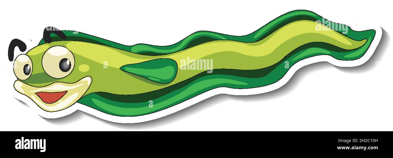 Sea eel animal cartoon sticker illustration Stock Vector Image & Art ...