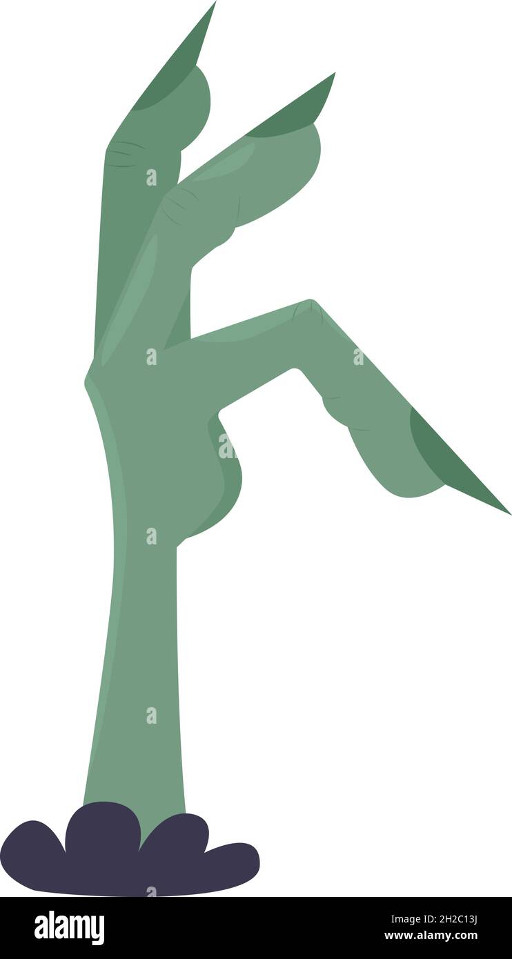 Zombie hand reaching from ground semi flat color vector item Stock ...