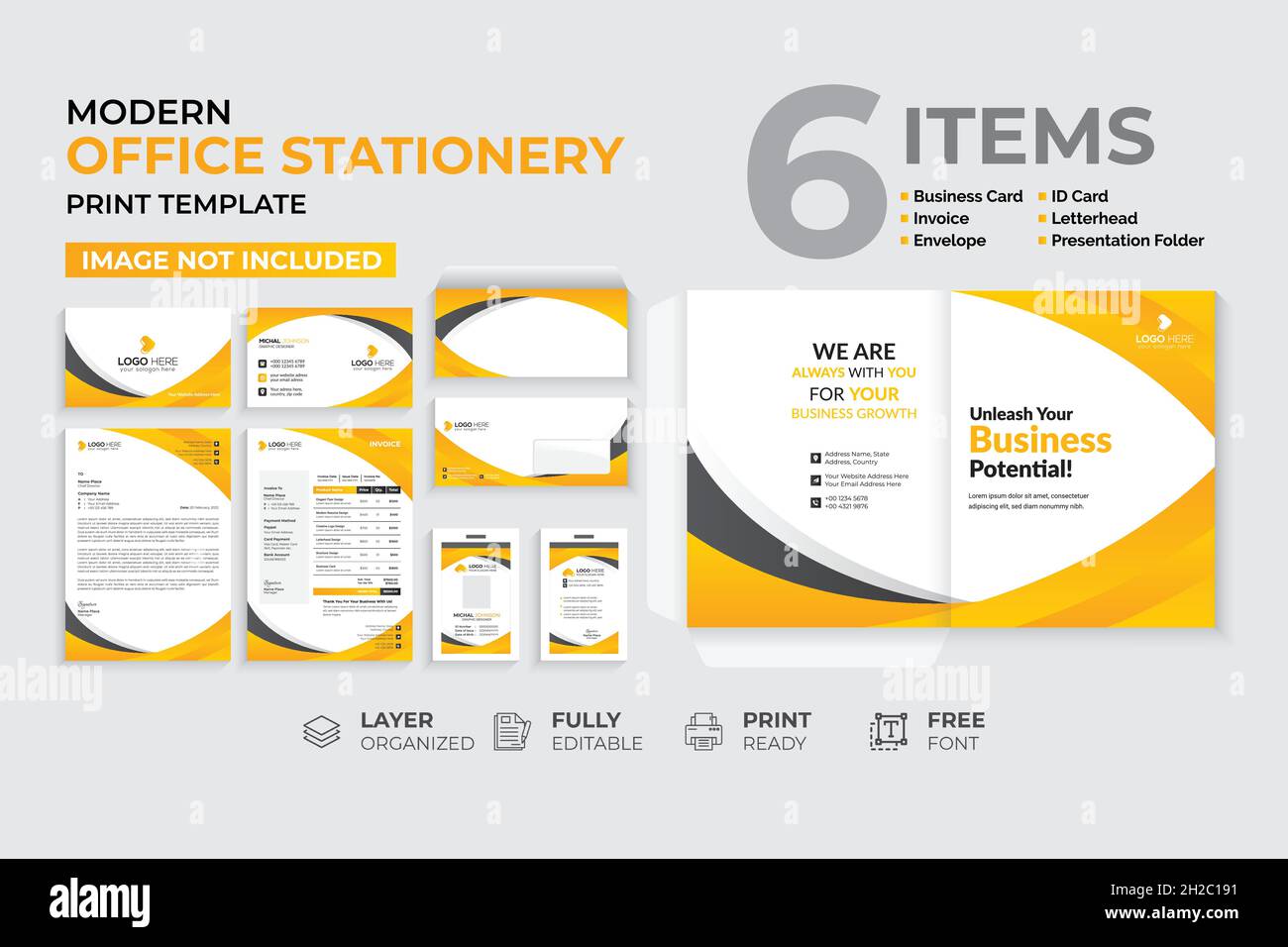 Modern & Creative Office Stationery Template Stock Vector Image & Art ...