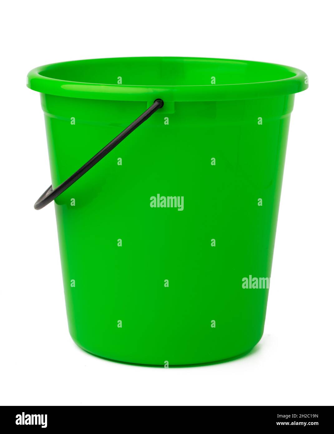 Single plastic bucket isolated on a white background Stock Photo - Alamy