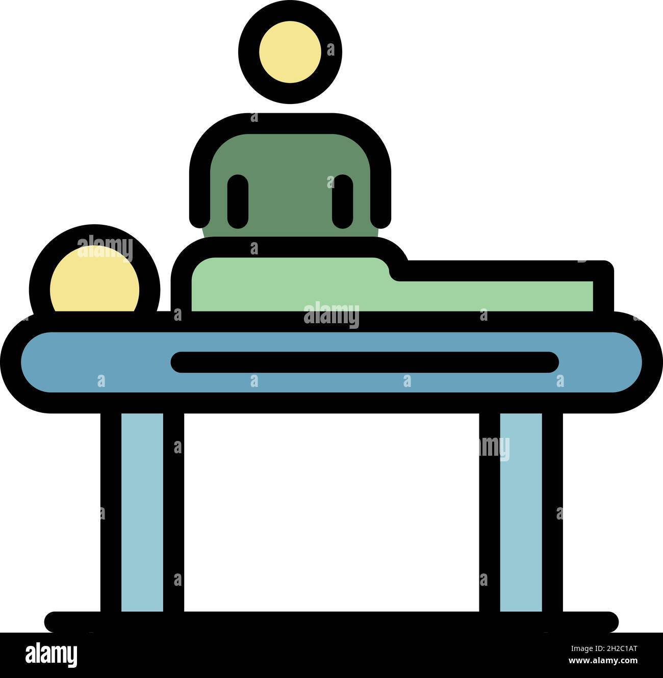 Relaxing massage icon. Outline relaxing massage vector icon color flat ...